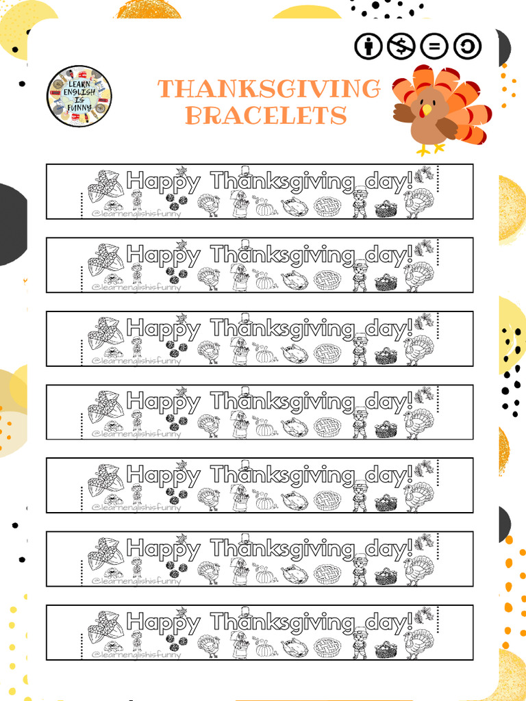 Thanksgiving Bracelets @learnenglishisfunnypdf | PDF
