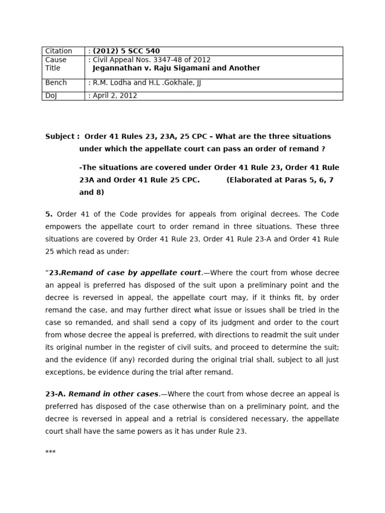 Si1627007189Order 41 Rules 23, 23A, 25 CPC - Situations Under Which The ...