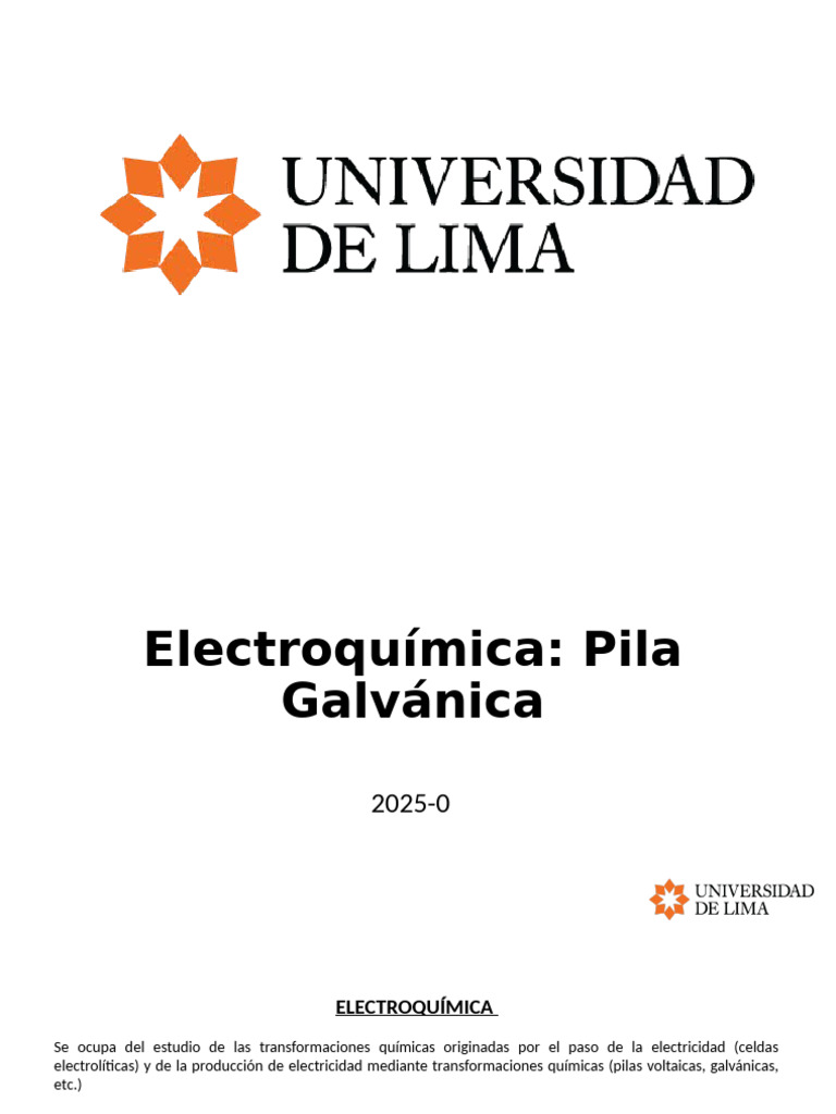 Electroquimica 2025-0 | PDF | Electricidad | Redox
