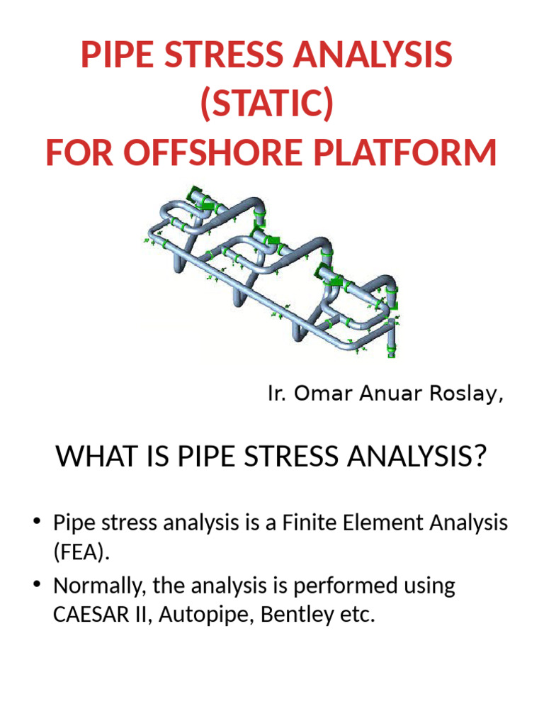 Offshore Pipe Stress Analysis Guide | PDF | Stress (Mechanics) | Finite ...