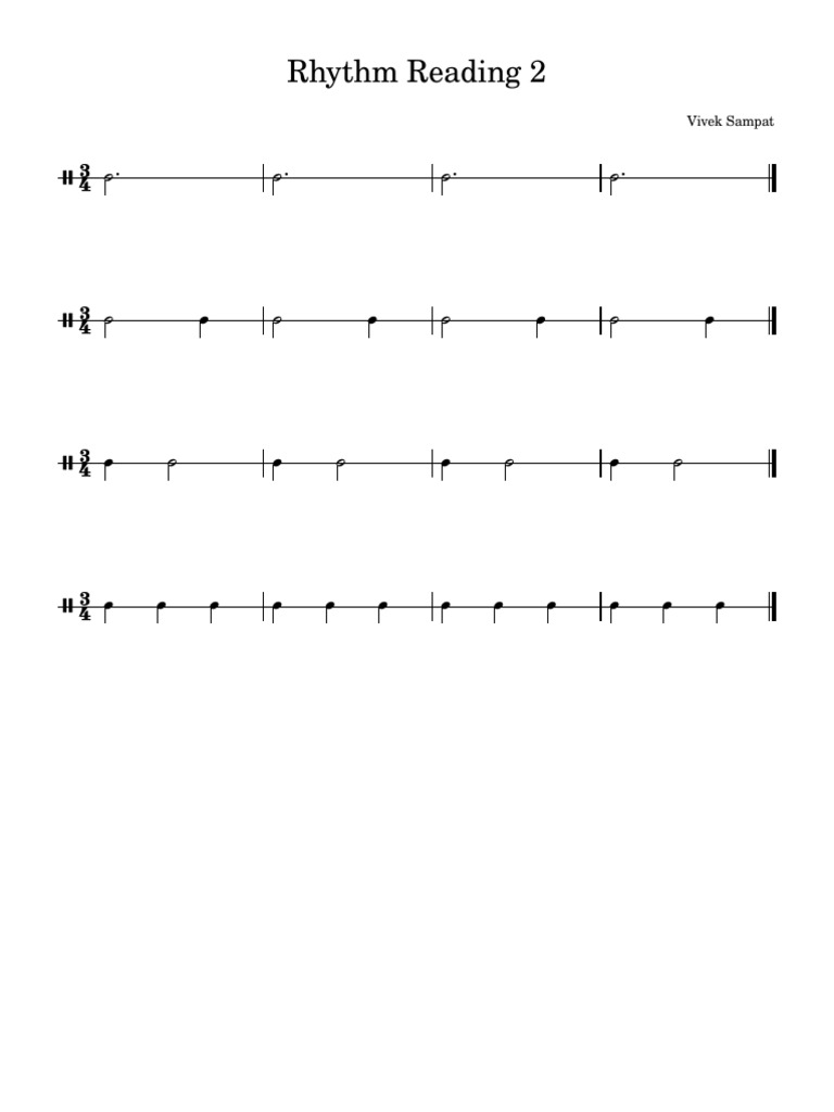 Rhythm Reading 2 | PDF