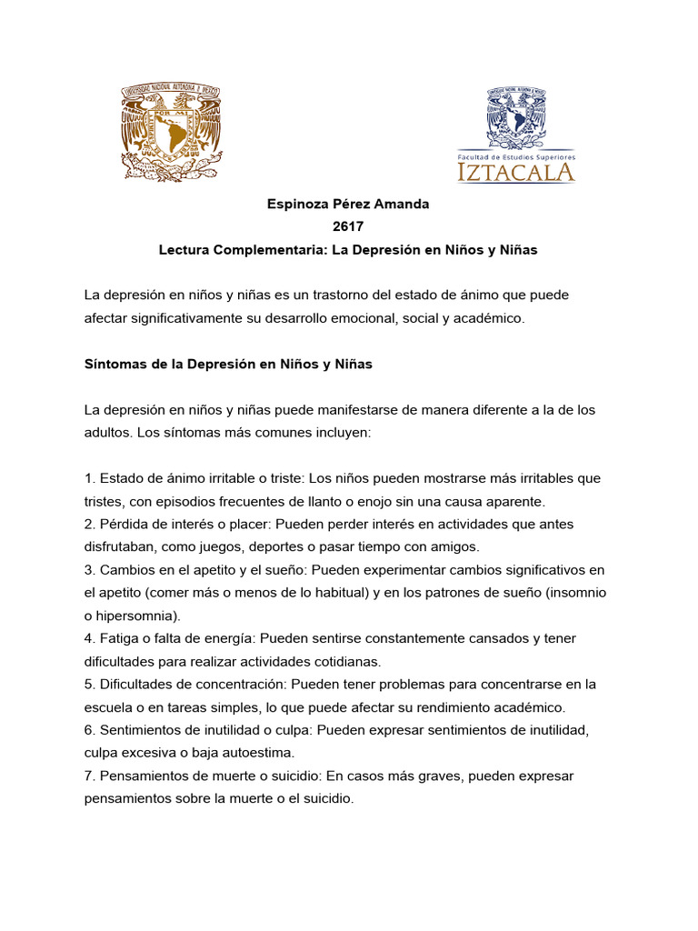 Lect Comp 3 | PDF | Trastorno depresivo mayor | Trastorno mental