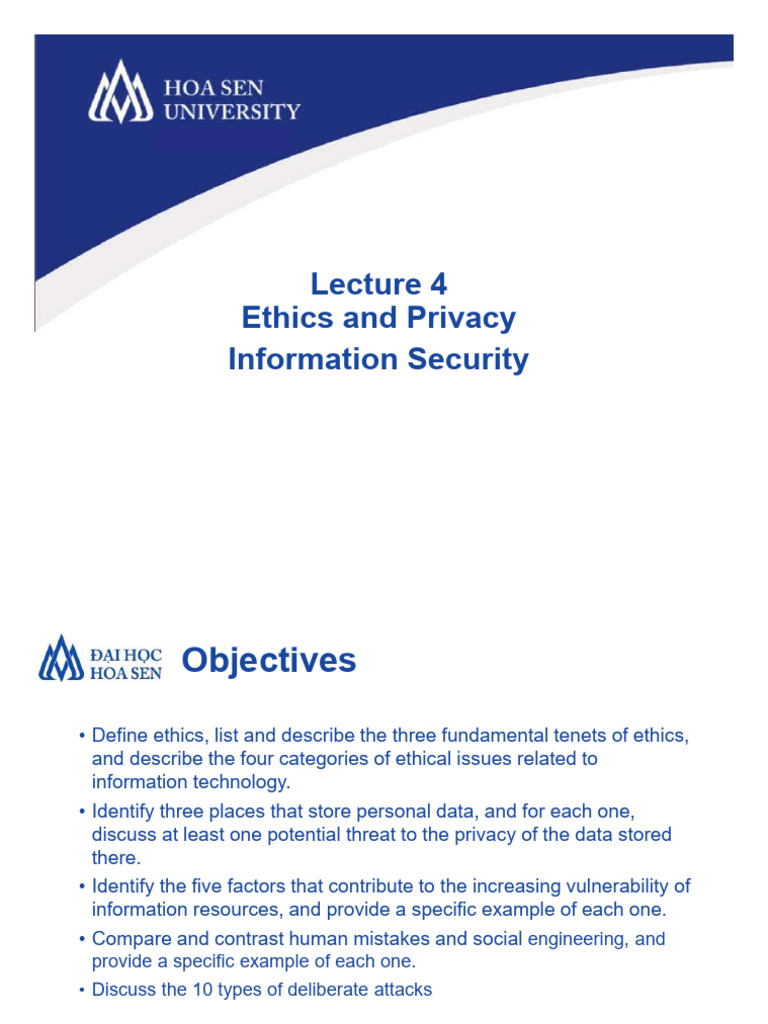 MIS04 - Ethics, Privay and Information Security | PDF | Information ...