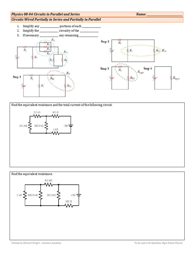 HSPhysics 08-04 Circuits in Parallel and Series | PDF