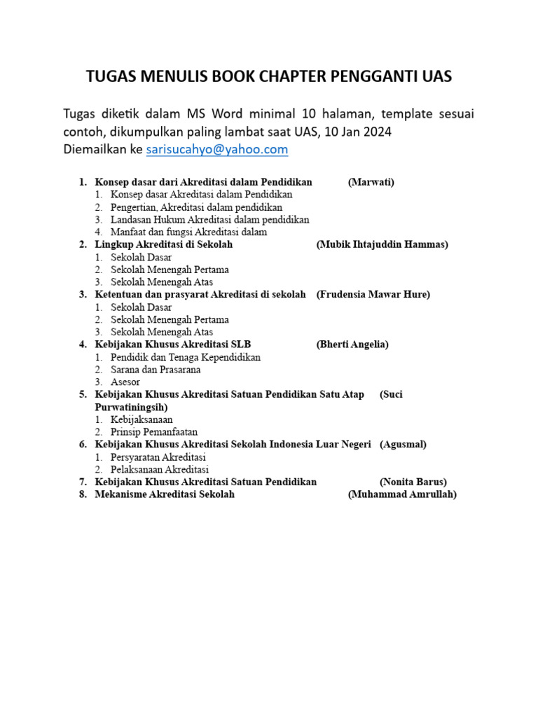 Pop Tugas Menulis Book Chapter Pengganti Uas | PDF