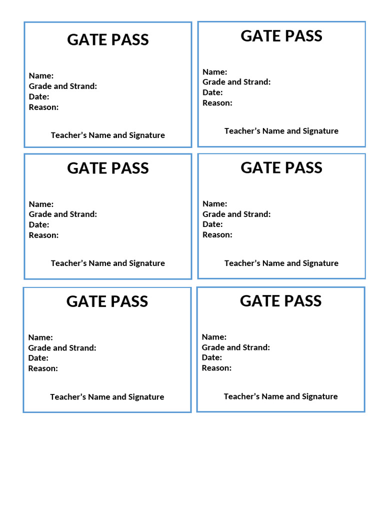 Gate Pass | PDF
