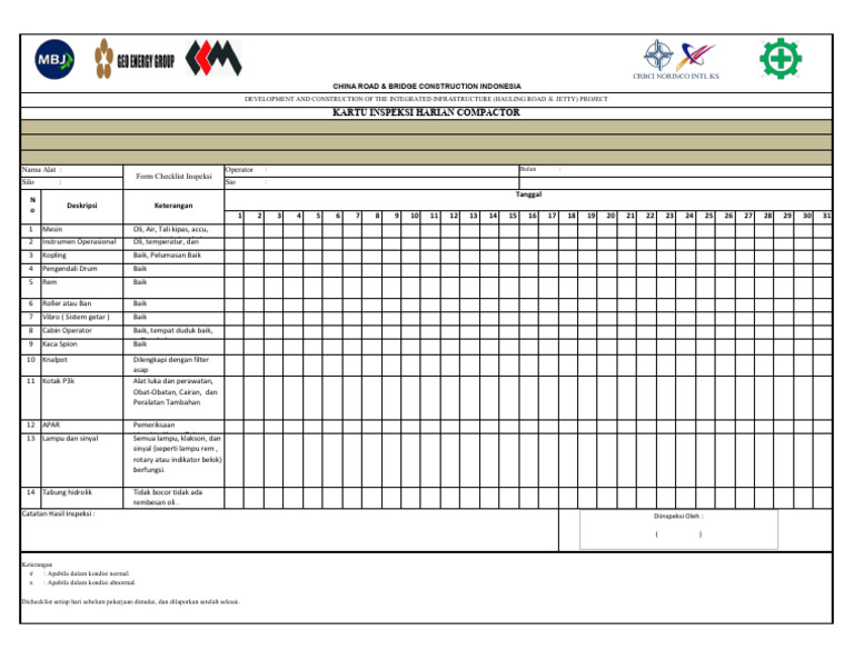 Daily Checklist Compactor | PDF