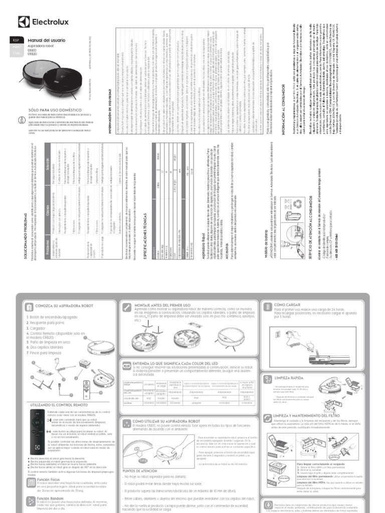 Manual ERB10 | PDF | Aspiradora | Enchufes y tomas de corriente alterna