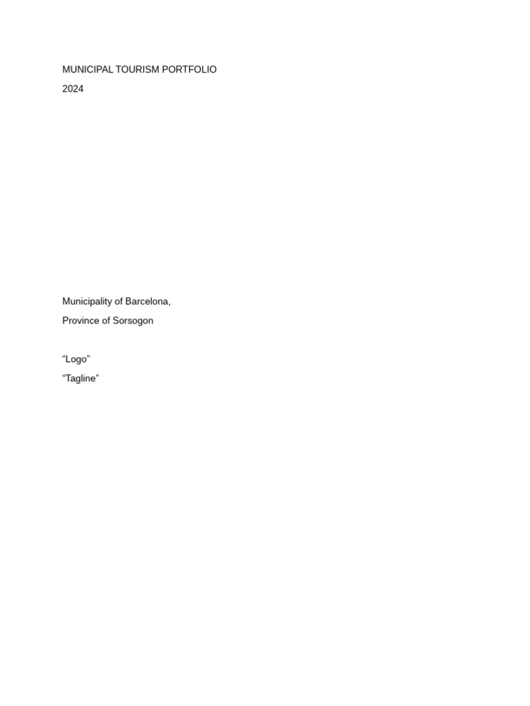 Barcelona Sorsogon Tourism Portfolio 2024 | PDF | Tourism | Economies