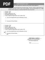 Work Experience Sheet Template | PDF
