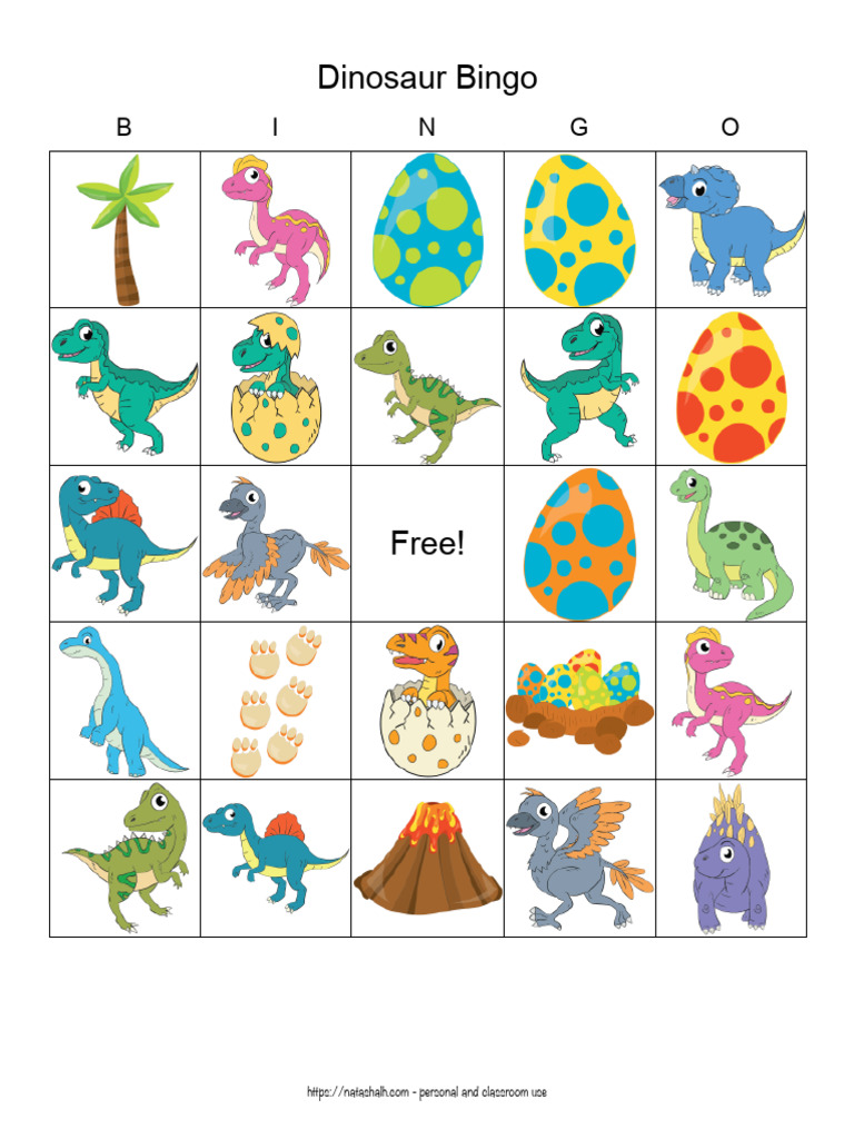 Dino Bingo Set of 4 | PDF