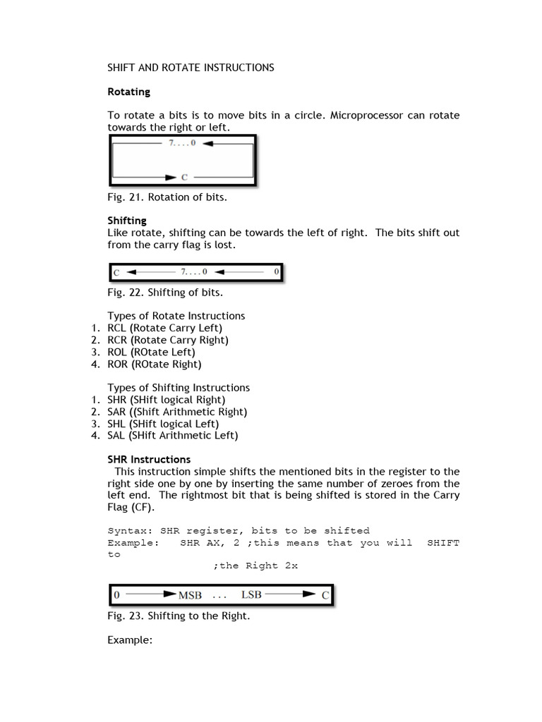 SHIFT-AND-ROTATE-INSTRUCTIONS | PDF | Computing | Computer Science