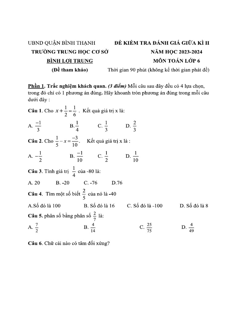 MATH GHÉP Gi A HKII | PDF