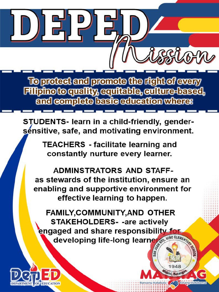 Vison, Mission and Core Values - Bulletin Board | PDF