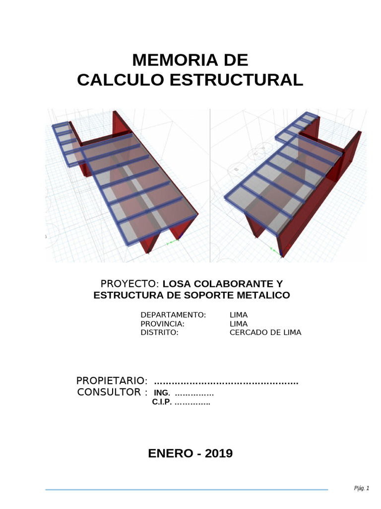 Cálculo Estructural de Losa Colaborante | PDF | Hormigón | Resistencia ...