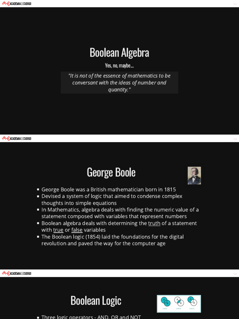 season-0-ep-03-boole | PDF | Algebra | Boolean Algebra