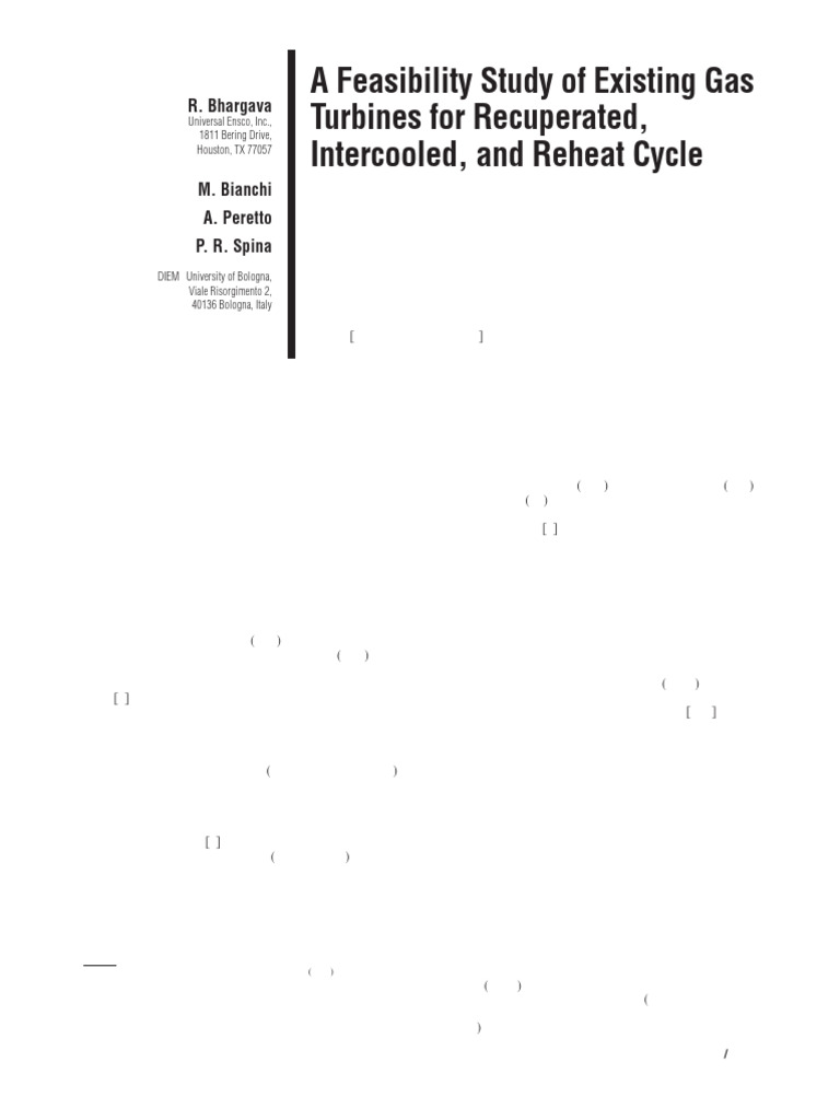 A Feasibility Study of Existing Gas Turbines For Recuperated ...