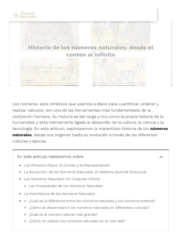 Historia de los Números Naturales | PDF | Número natural | Multiplicación