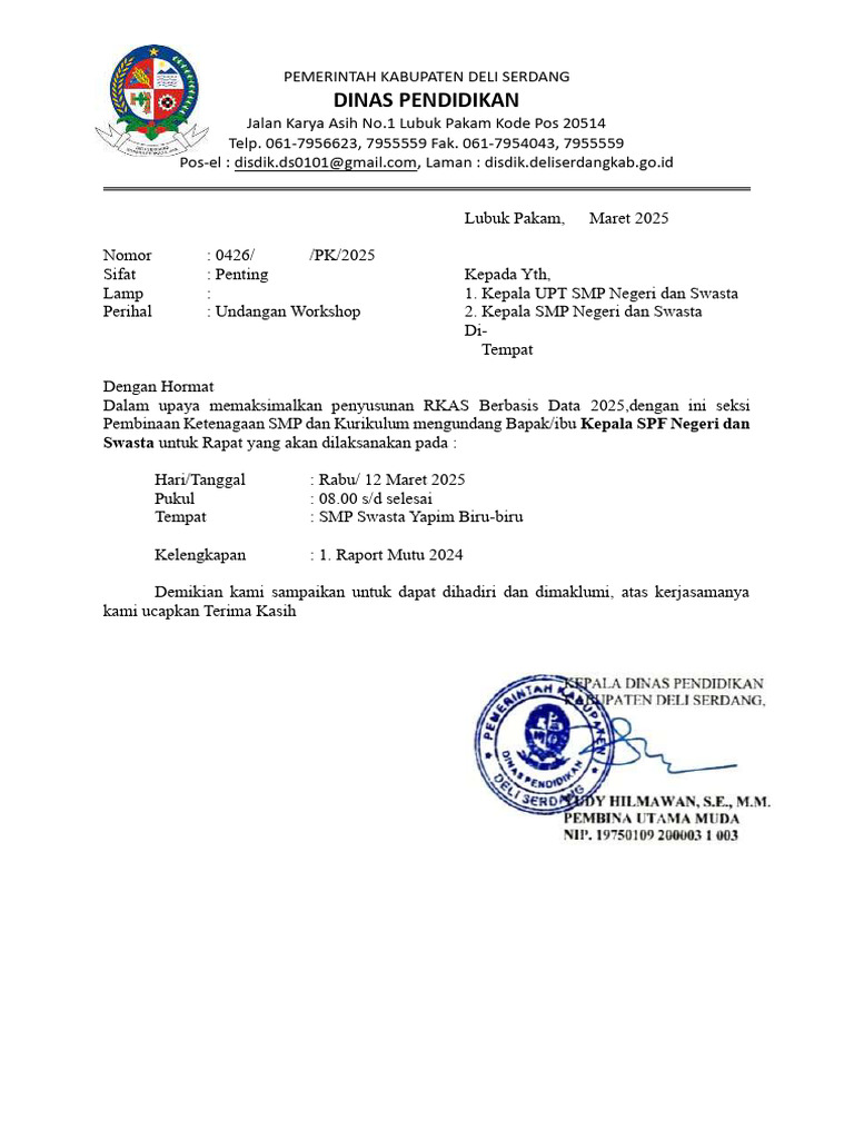 Undangan Penyusunan RKAS | PDF