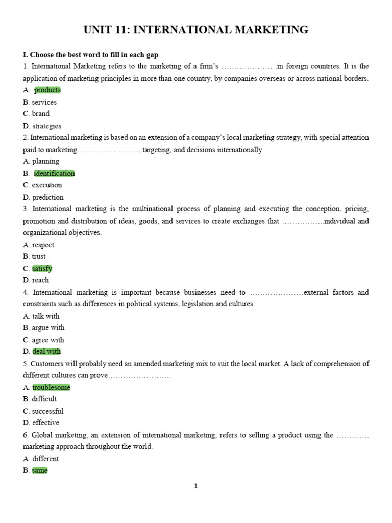 International Marketing Strategies Explained | PDF | Marketing ...