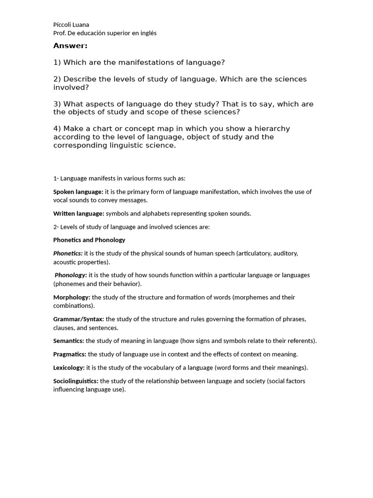 Class 7 Assignment | PDF | Linguistics | Semantics