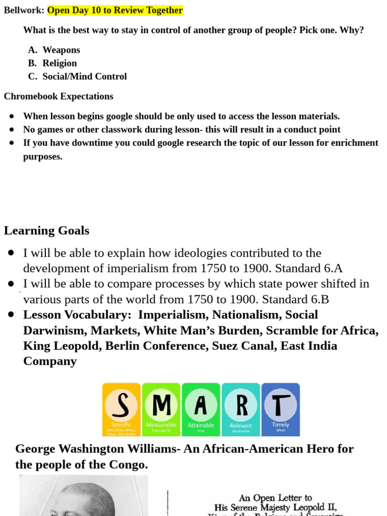 Day 10 Rationales For Imperialism | PDF | Africa | Imperialism