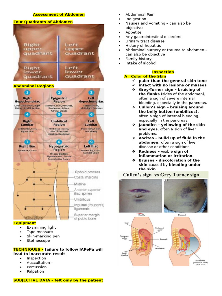 Assessment of Abdomen | PDF | Abdomen | Spleen