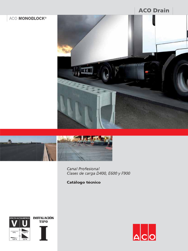 Canal Profesional Clases de Carga D400, E600 y F900. Catálogo Técnico | PDF