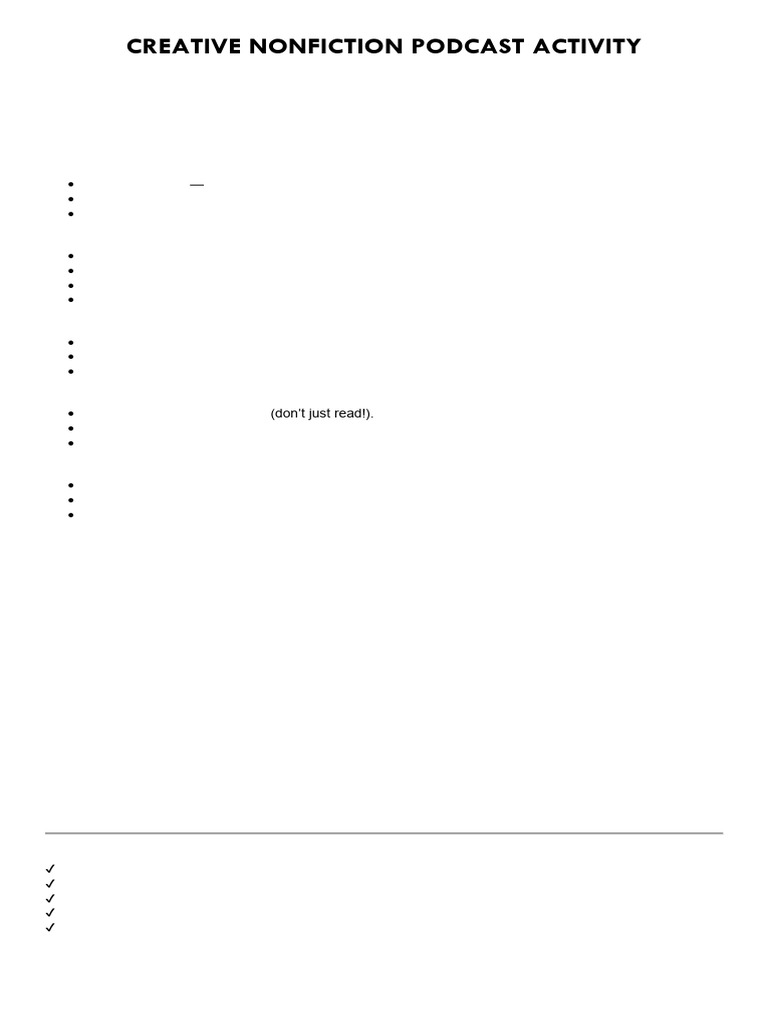 Creative Nonfiction Podcast Guide | PDF | Creative Nonfiction ...