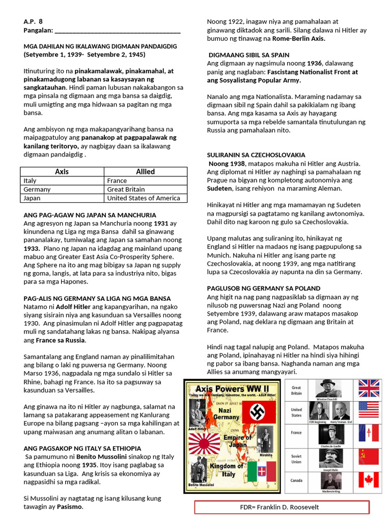 A.P 8 Week 5 | PDF