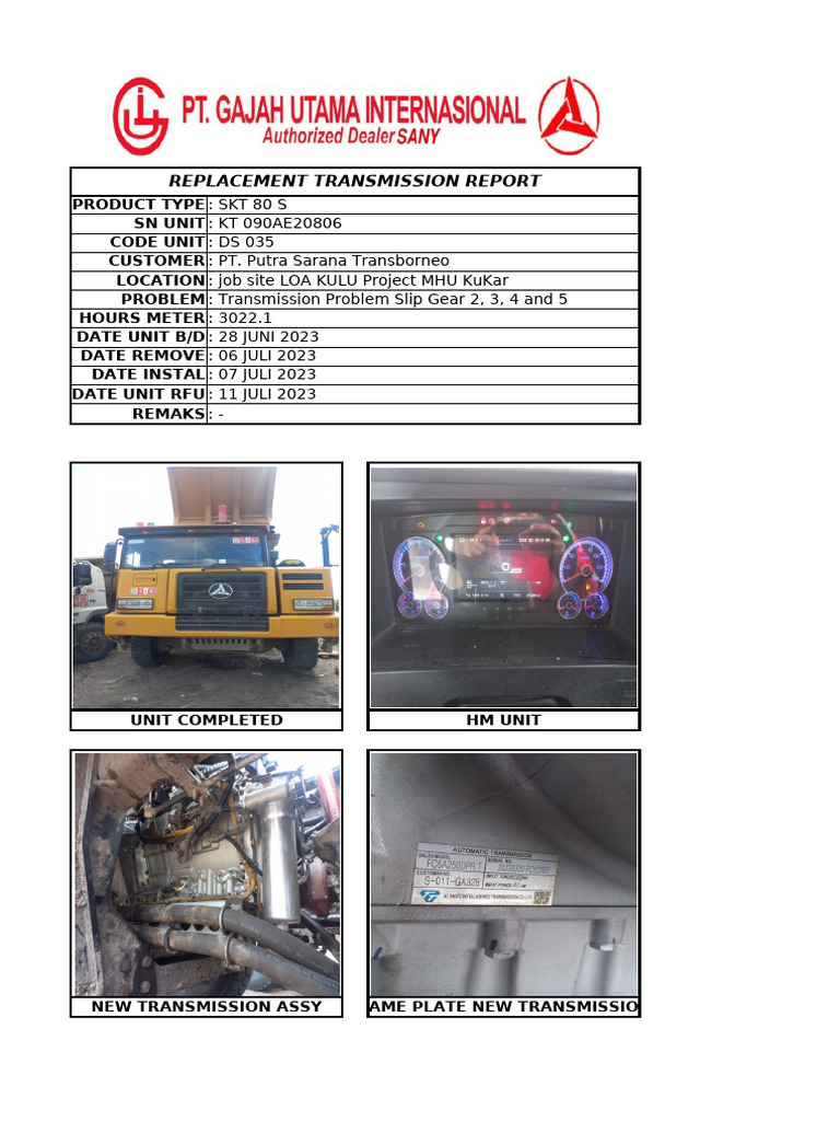 DS 035 REPLACEMENT TRANSMISSION | PDF