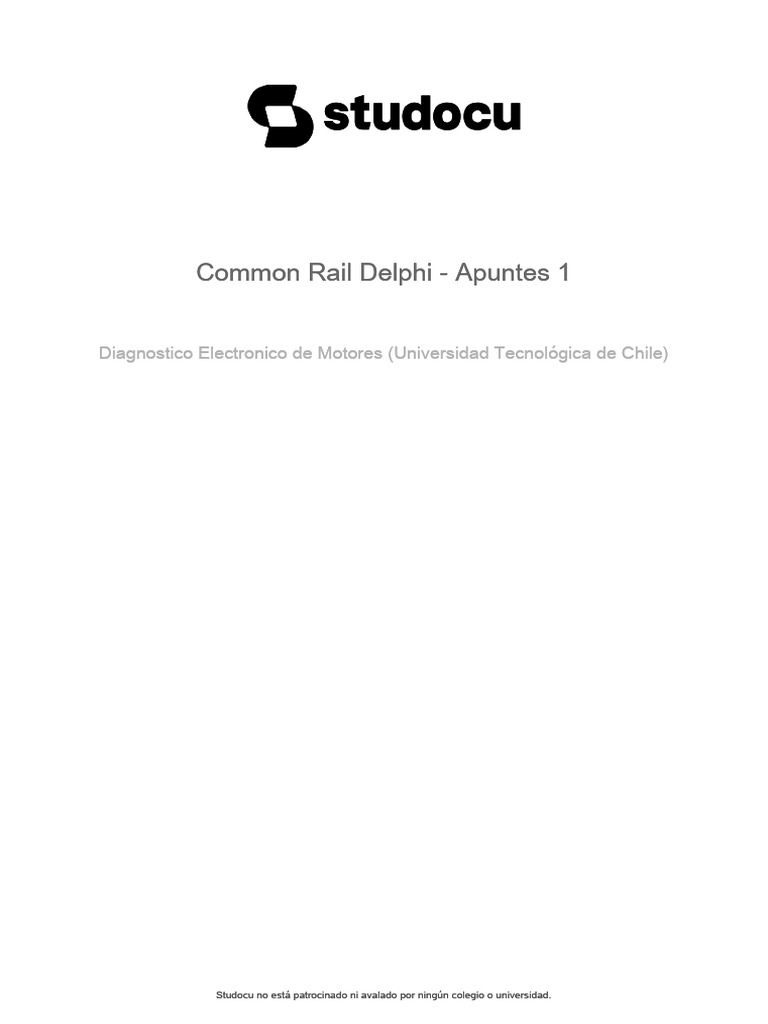 Apuntes sobre Sistema Common Rail Delphi | PDF | Inyección de ...