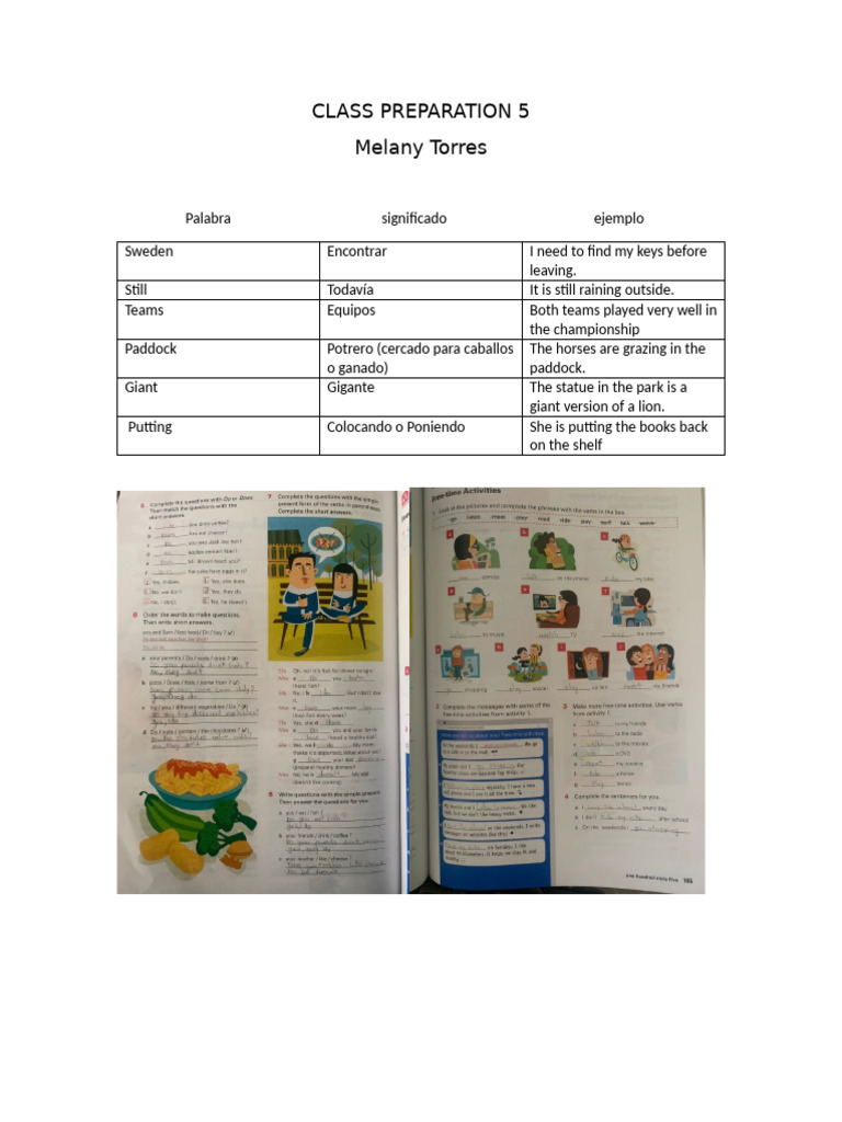 Spanish Vocabulary Class Prep Guide | PDF