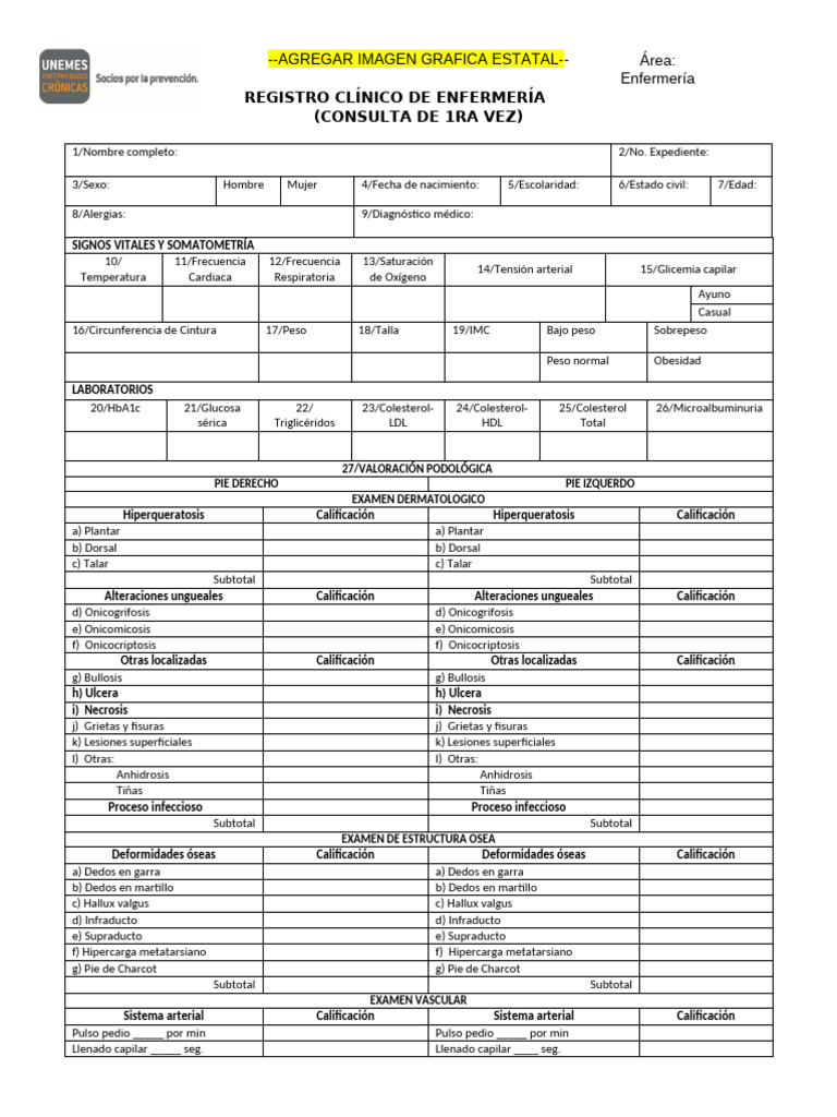 1. REGISTROS CLÍNICOS DE ENFERMERÍA_1ra VEZ | PDF | Diagnostico medico | Enfermería