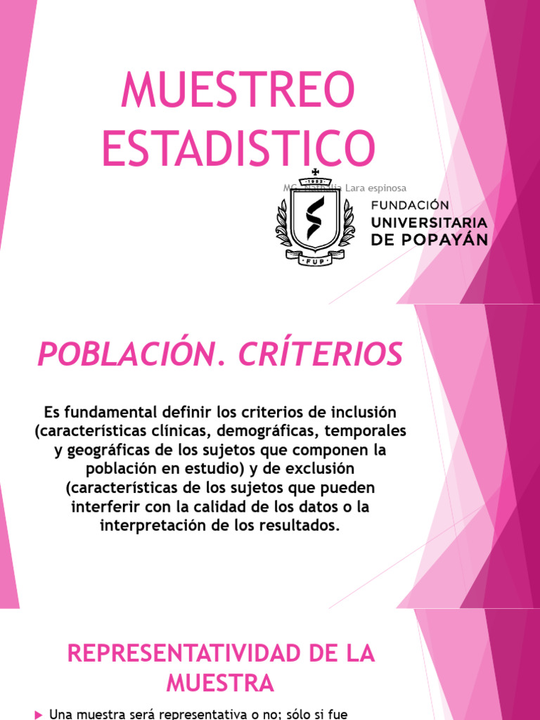 Muestreo Estadístico: Tipos y Cálculo | PDF | Muestreo (Estadísticas ...