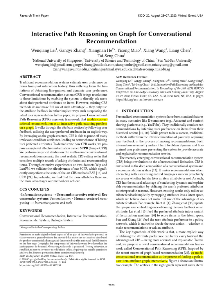 Interactive Path Reasoning on Graph for Conversational | PDF | Vertex (Graph Theory)