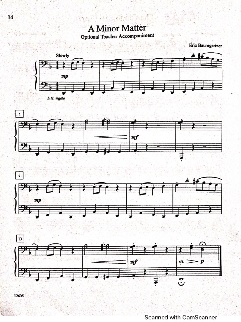 A Minor Matter. Cuatro Manos | PDF