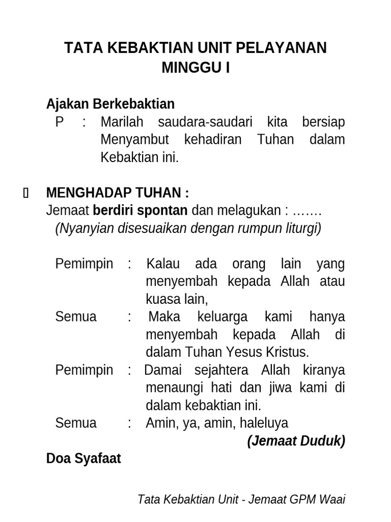 Tata Kebaktian Unit Baru Revisi Kertas Kecil SHK ...... Edit Buku | PDF