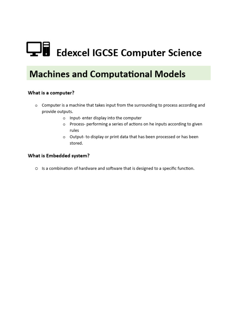 Edexcel IGCSE Computer Science (1) | PDF | Random Access Memory ... Edexcel IGCSE Computer Science (1) | PDF | Random Access Memory ...