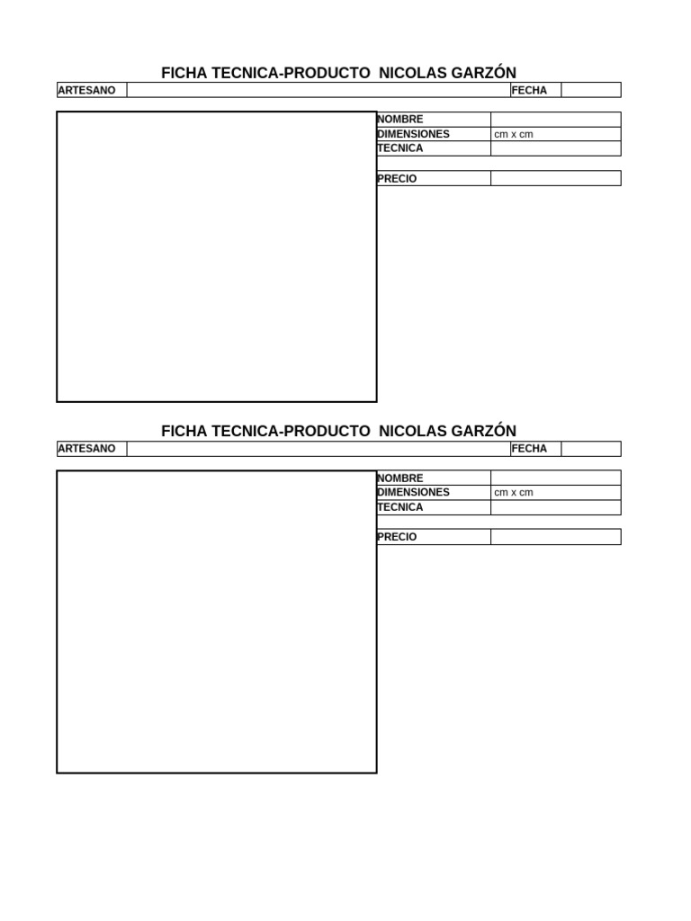 Ficha Tecnica Nicolas Garzón Sept 2020 | PDF