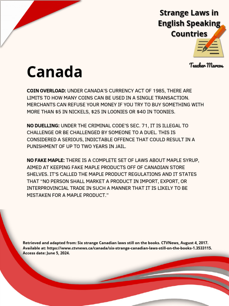Strange and Funny Laws in Canada | PDF | Crimes | Crime & Violence