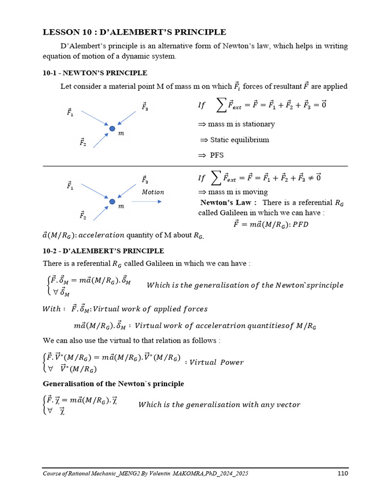 Course_Rational_Mechanics_Meng2_chp10_11 | PDF | Force | Classical ...