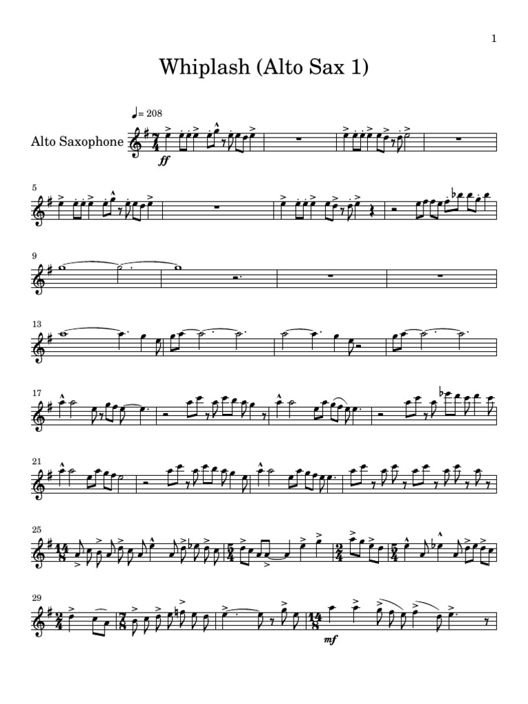 Whiplash (Alto Sax 1) | PDF