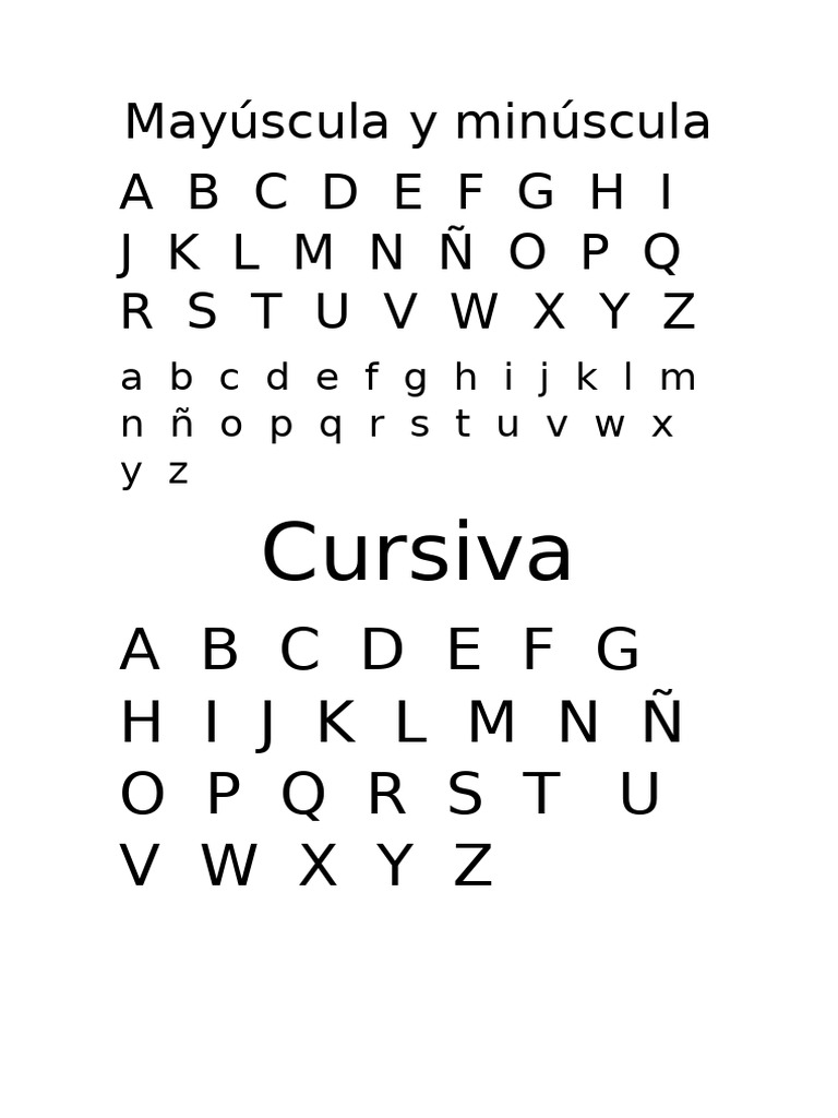 Mayúscula, Minúscula y Cursiva | PDF