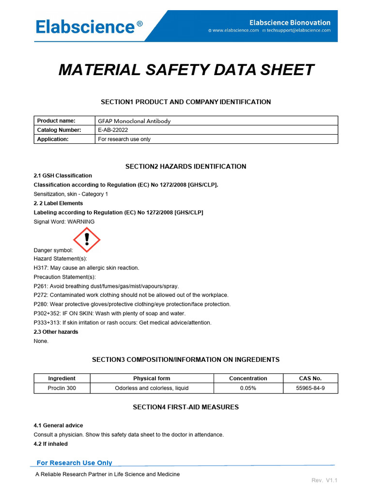 MSDS-E-AB-22022 | PDF | Personal Protective Equipment | Water