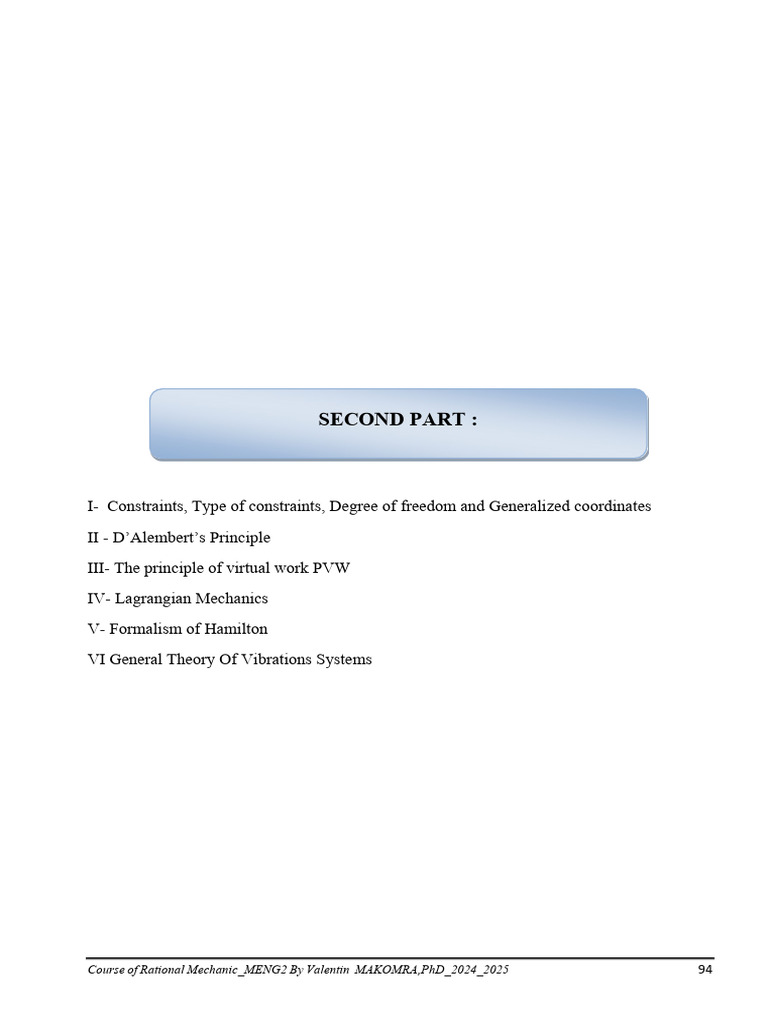 Course Rational Mechanics Meng2 chp9 | PDF | Physics | Mechanics