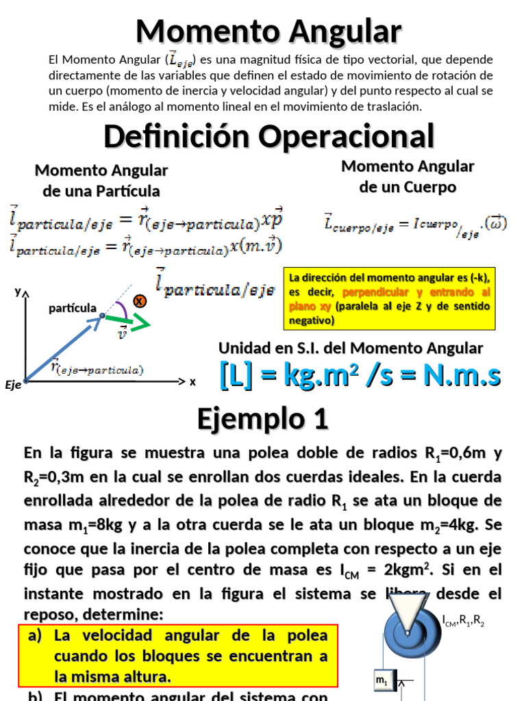 Momento Angular | PDF | Momento angular | Rotación