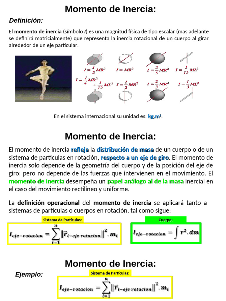 Momento de Inercia | PDF | Rotación | Inercia