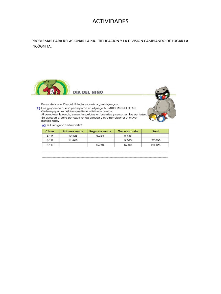 Relación entre Multiplicación y División | PDF