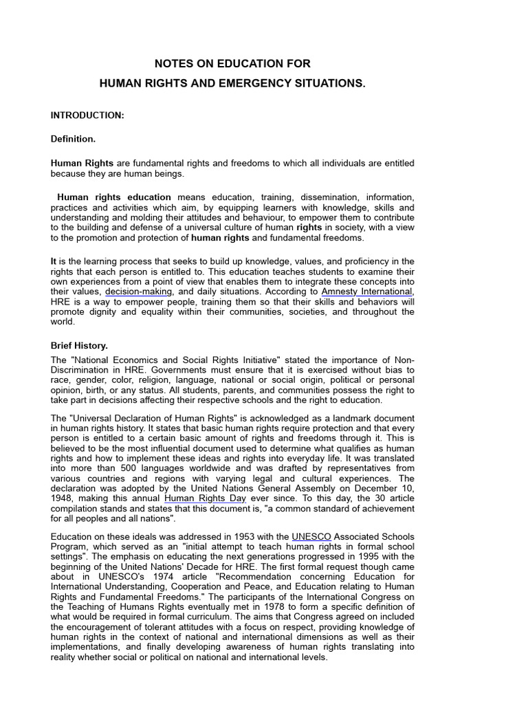 Notes on Education for p1-5 | PDF | Human Rights | Social Ethics